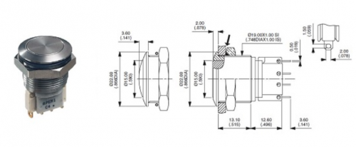 AV Series 19mm NC/NO Non-Illuminated Push Button - Control Devices