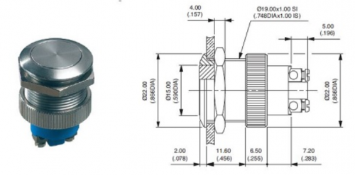 AV Series 19-22mm Anti-Vandal Push Button - Control Devices NZ