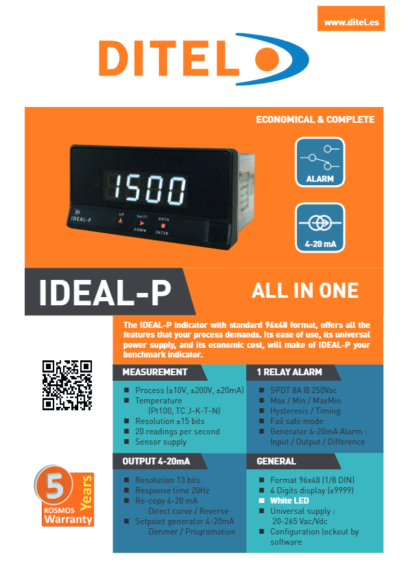 Ideal P Series Indicator - DITEL Meters - Control Devices