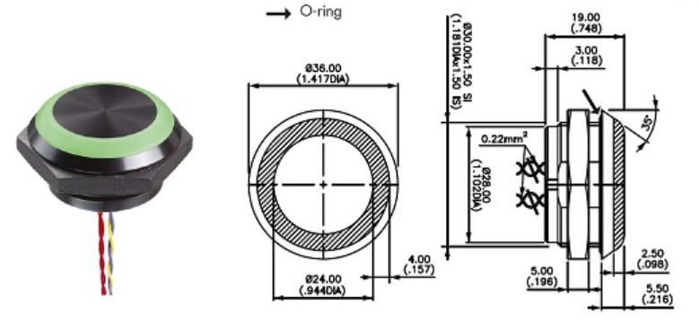 PBA 30mm Panel Mounted Push Button - Control Devices